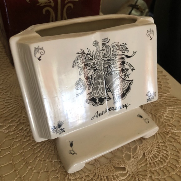 Vintage | Accents | Vintage Ceramic 25th Anniversary Open Book Planter ...
